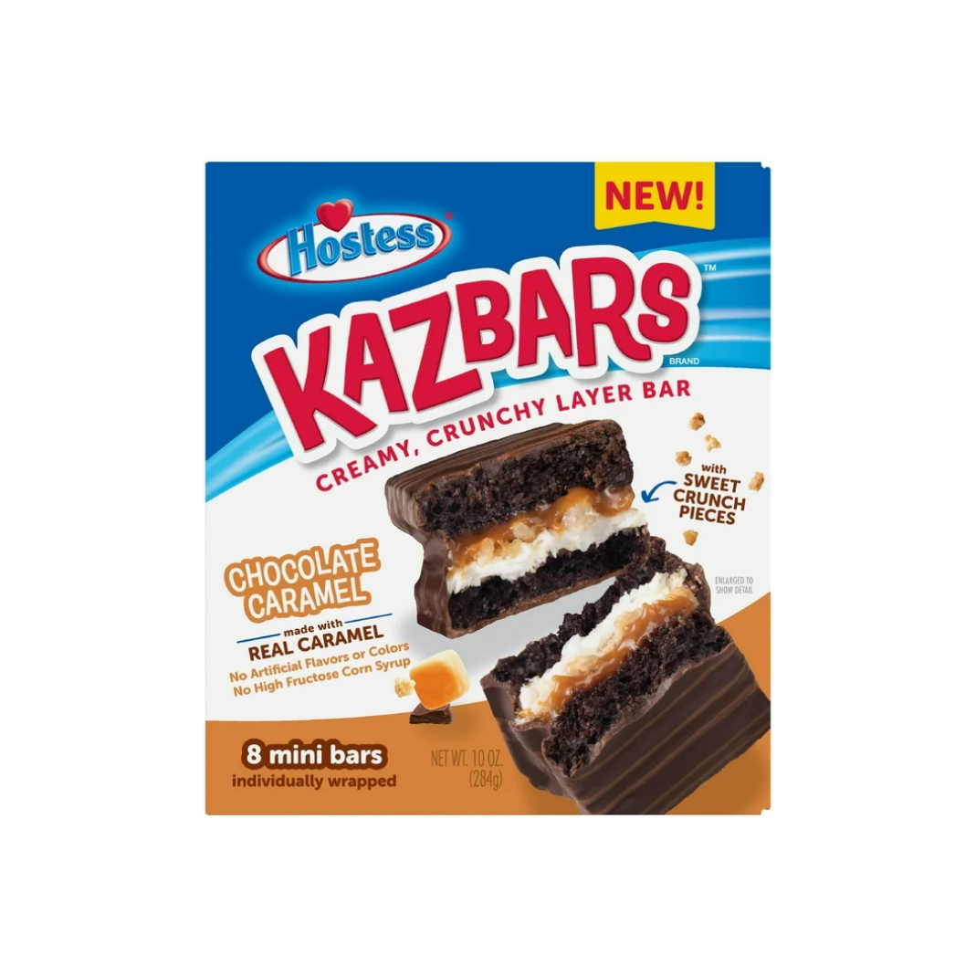 Hostess Chocolate Caramel Kazbars Creamy & Crunchy Layer Bar, Individu ...