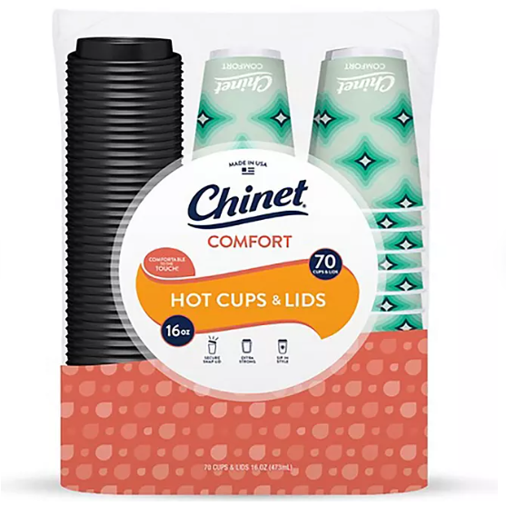 Chinet Comfort Cup Hot Cups & Lids (16 oz., 70 ct.) — Custom Treats