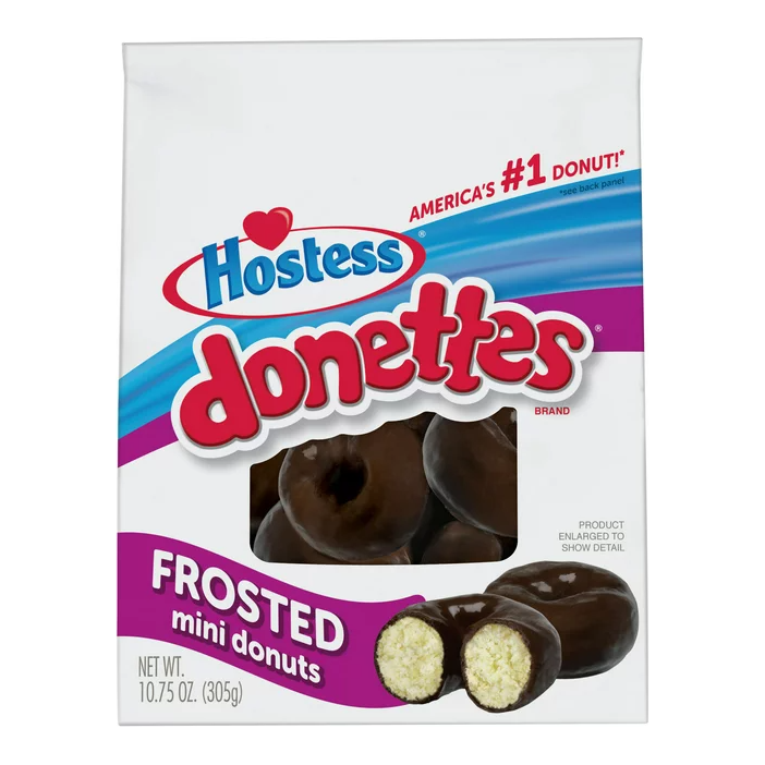 HOSTESS Frosted Mini DONETTES Bag, Chocolate Mini Donuts - 10.75 oz ...