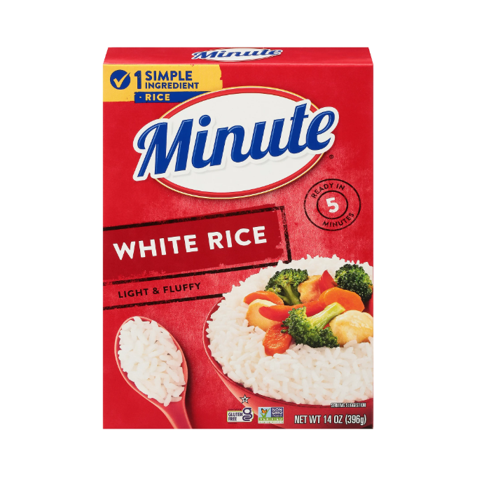 Minute Instant White Rice, Light and Fluffy, 14 oz — Custom Treats