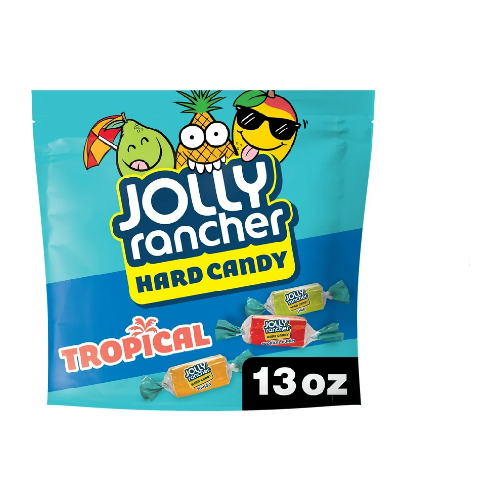 Jolly Rancher Assorted Tropical Fruit Flavored Hard Candy, Resealable ...