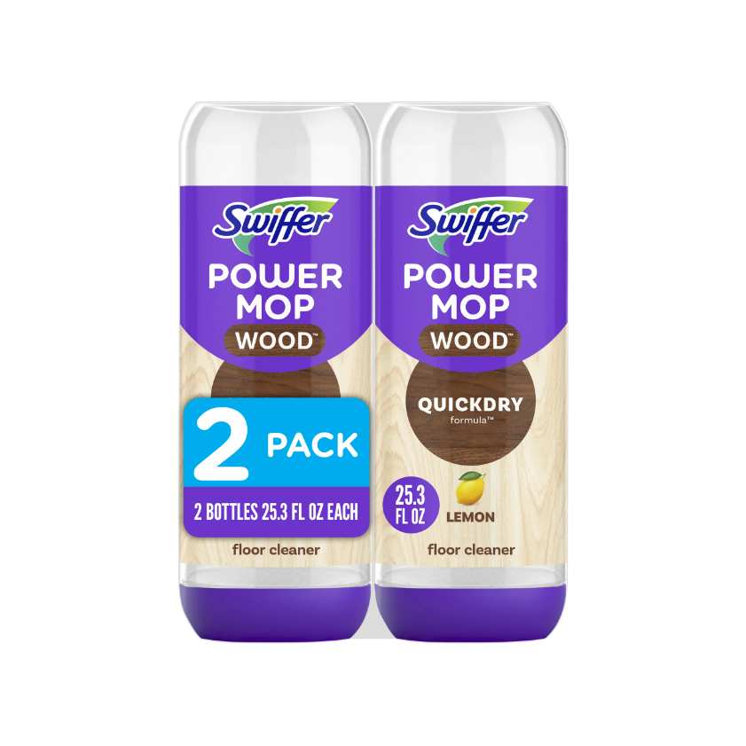 Swiffer PowerMop Wood Quick Dry Liquid Floor Cleaner Solution, Lemon ...