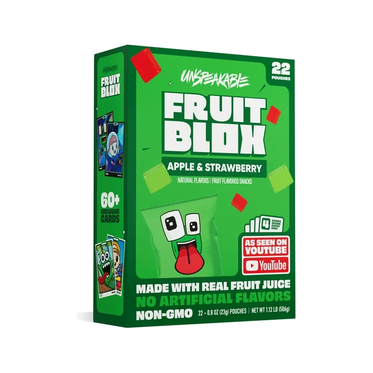 FruitBlox Unspeakable Apple Strawberry Fruit Snacks, 22 Count — Custom ...