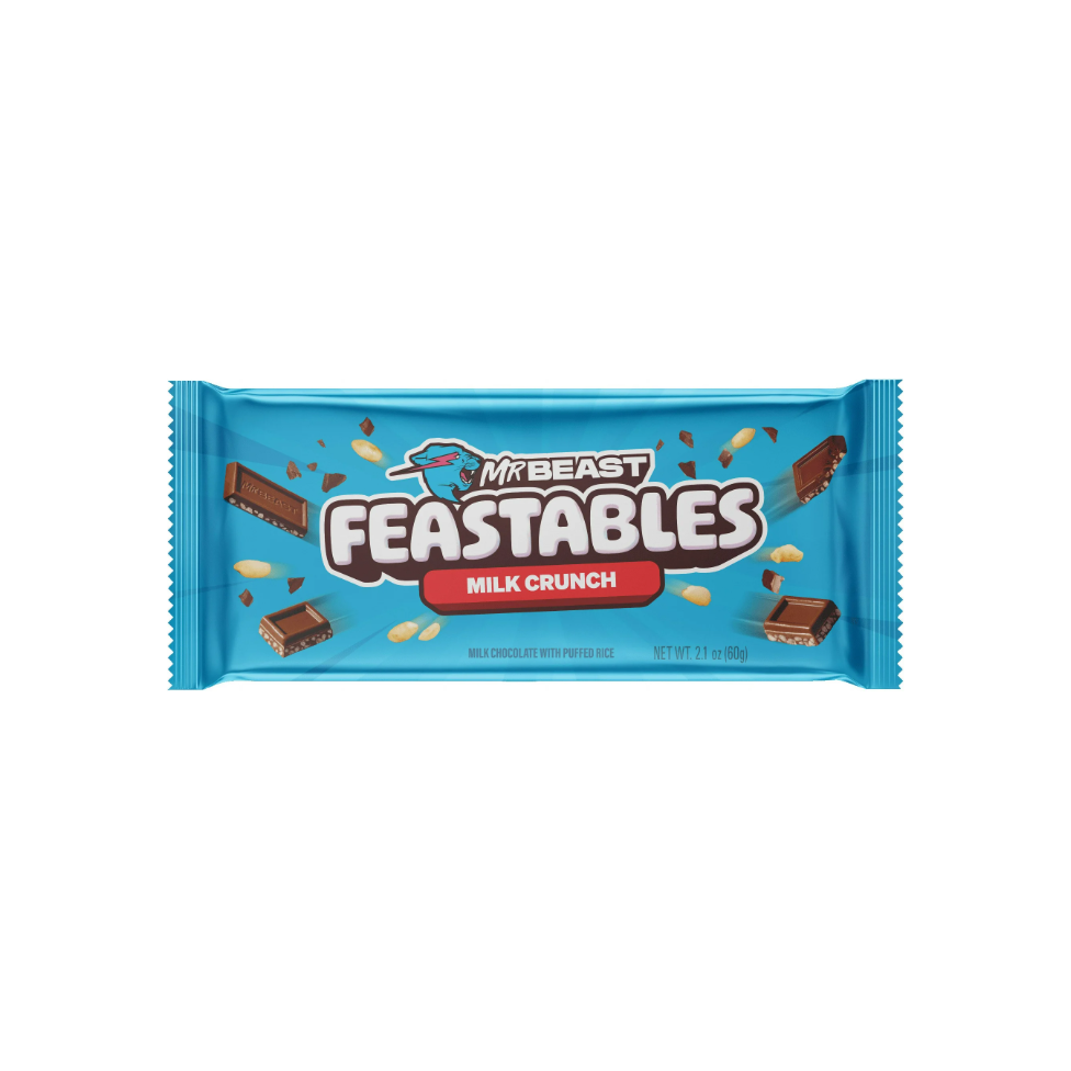 Feastables MrBeast Milk Chocolate Crunch Bar, 2.1 oz — Custom Treats