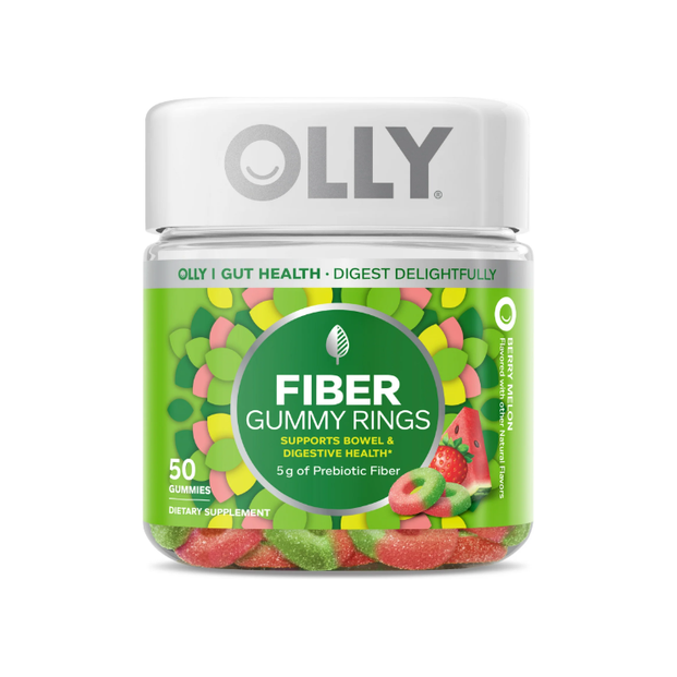 OLLY Fiber Gummy Rings Supplement, 5g Prebiotic Fiber,Fructo-oligosacc ...