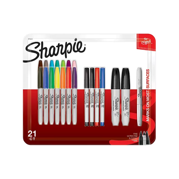 Sharpie Permanent Markers, Assorted Tips and Colors, 21 Count — Custom ...