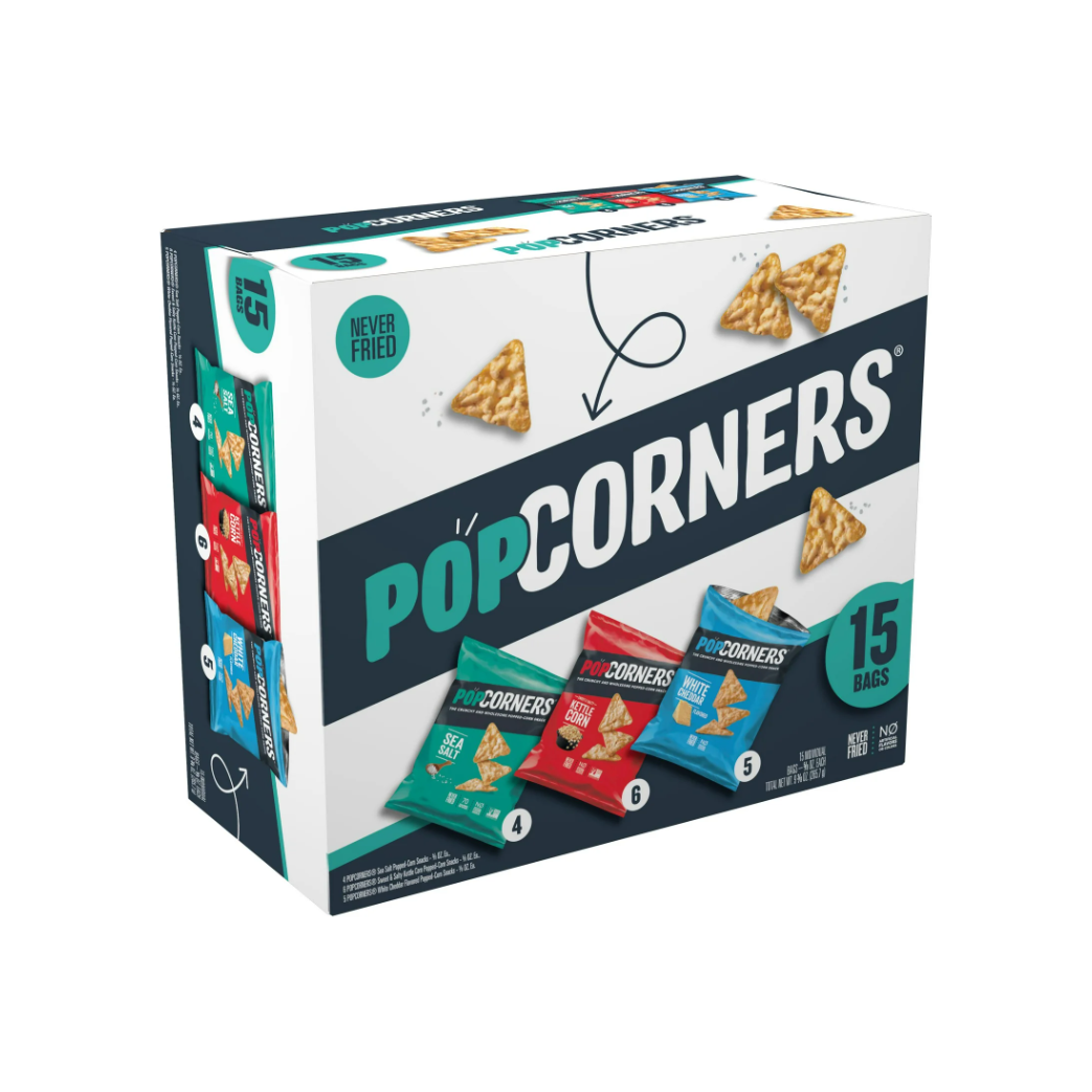 PopCorners Popped Corn Snack Chips, 3 Flavor Variety Pack, 15 Count Mu — Custom Treats