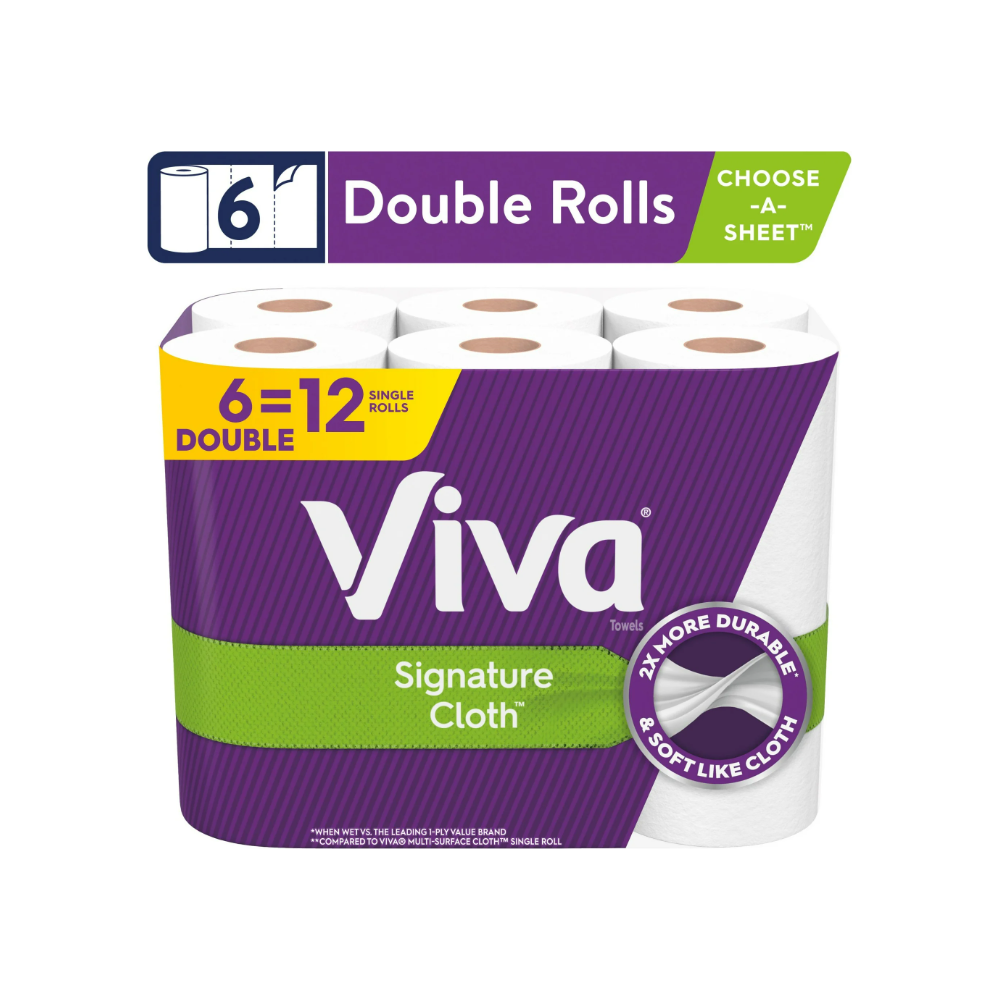 Viva Signature Cloth Paper Towels, 6 Double Rolls — Custom Treats