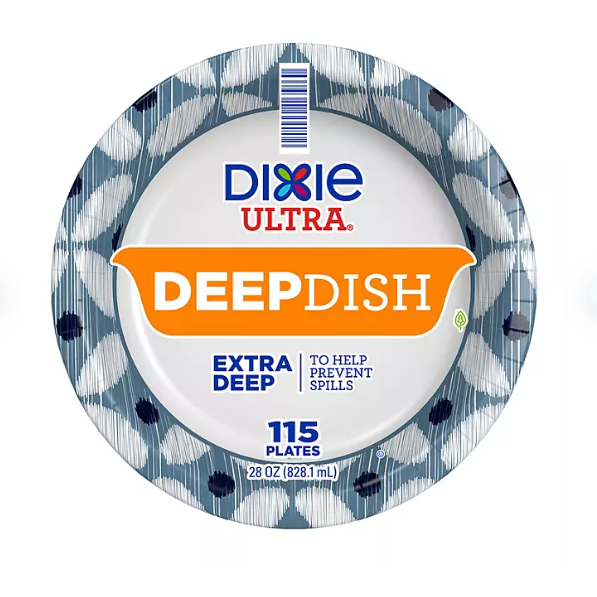 Dixie Ultra Extra Deep Dish Paper Plate (28 oz., 115 ct.) — Custom Treats