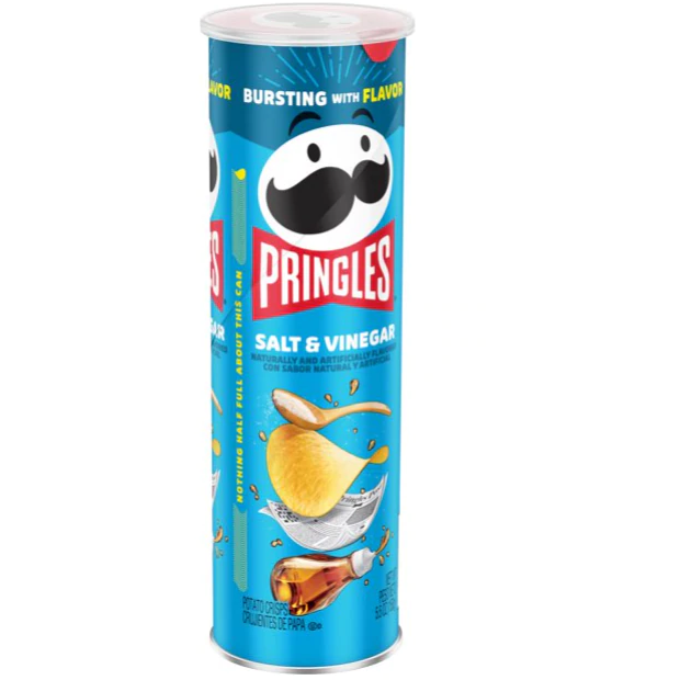 Pringles Potato Crisps Chips, Lunch Snacks, Salt and Vinegar, 5.5oz ...