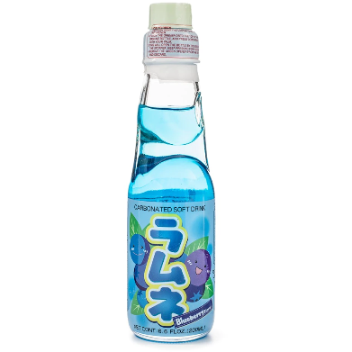 Hata Ramune Carbonated Soft Drink, Blueberry Flavor 200 ml — Custom Treats