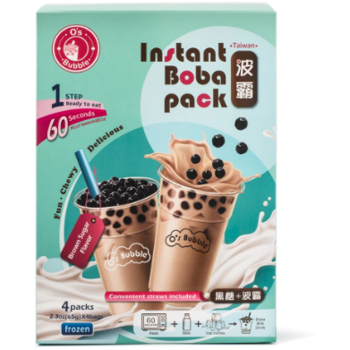 O's Bubble Instant Boba Pack, Brown Sugar 4pk, Frozen 260 g — Custom Treats