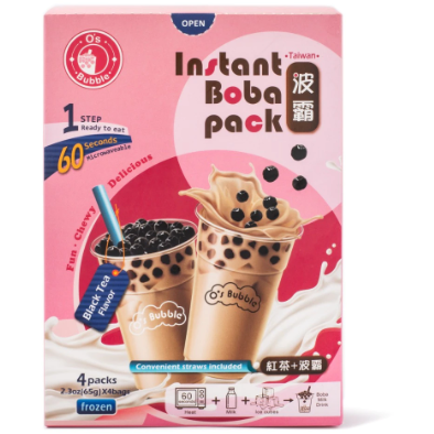O's Bubble Instant Boba Pack, Black Tea 4pk, 260 g — Custom Treats